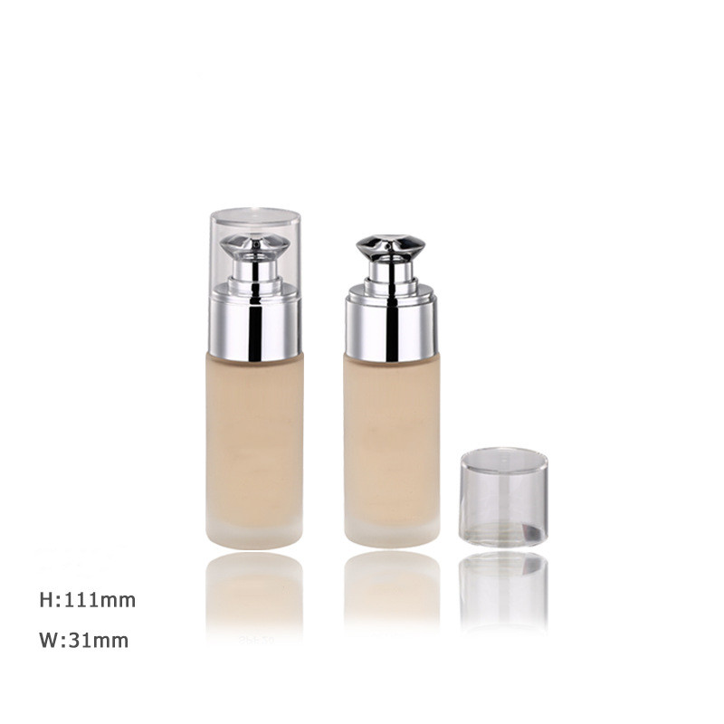 Luxury Frosted Glass Foundation Bottle with Logo from China ...